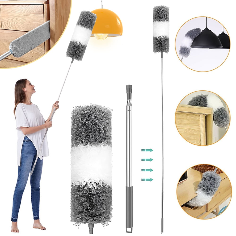 2 Pcs Microfiber Feather Dusters Extendable Duster with 100 inches ...