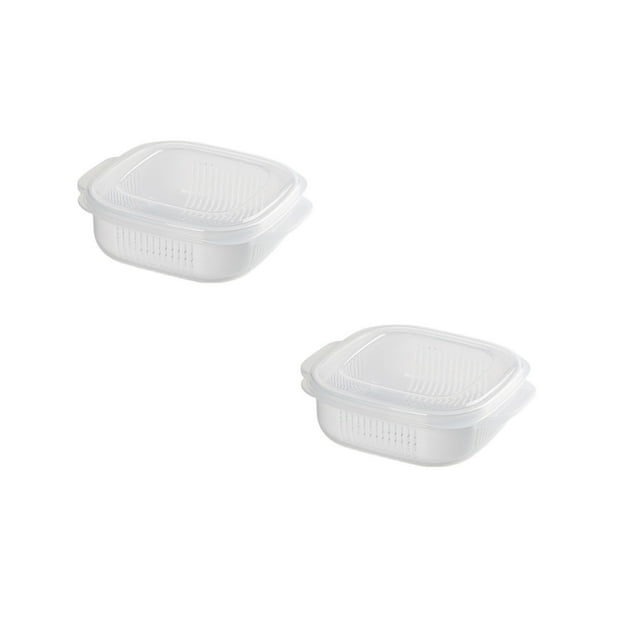 2 Pcs Microwave Bowls with Lids Small Microwave Steamer with Drainage ...