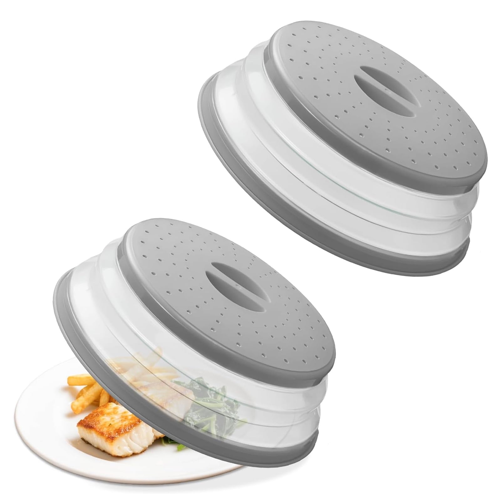 2 Pcs Microwave Splatter Cover, Microwave Cover Vented for Food ...