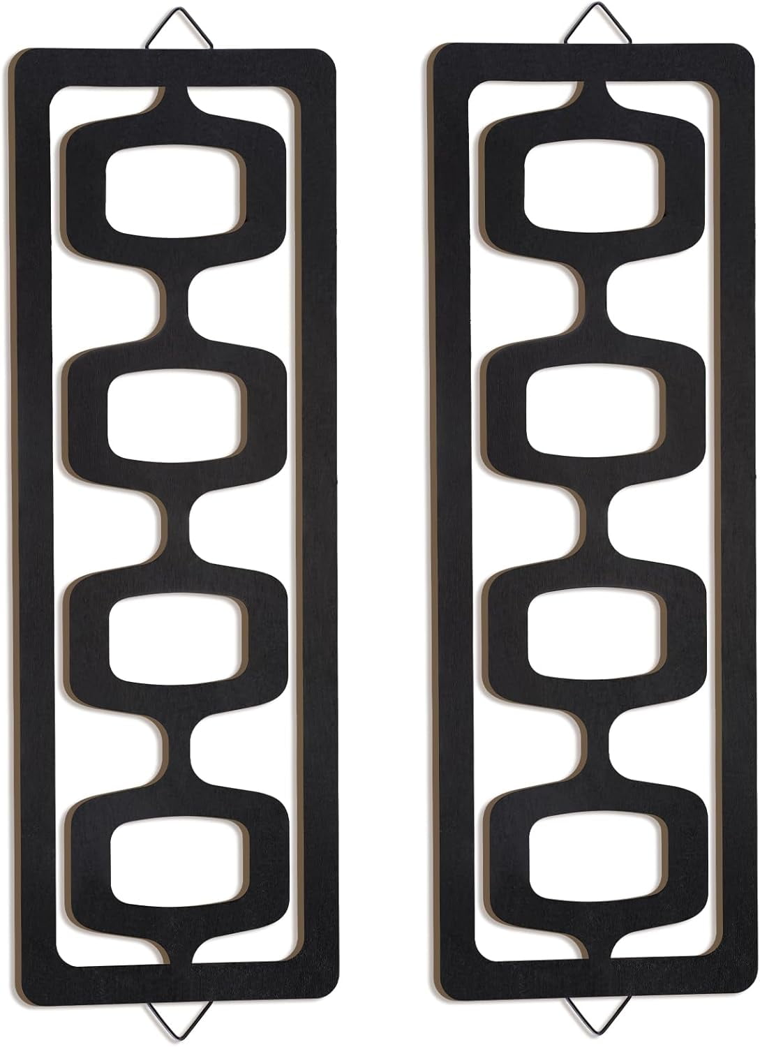2 Pcs Mid Century Modern Wall Art Wood Mid Century Elegance Decor ...
