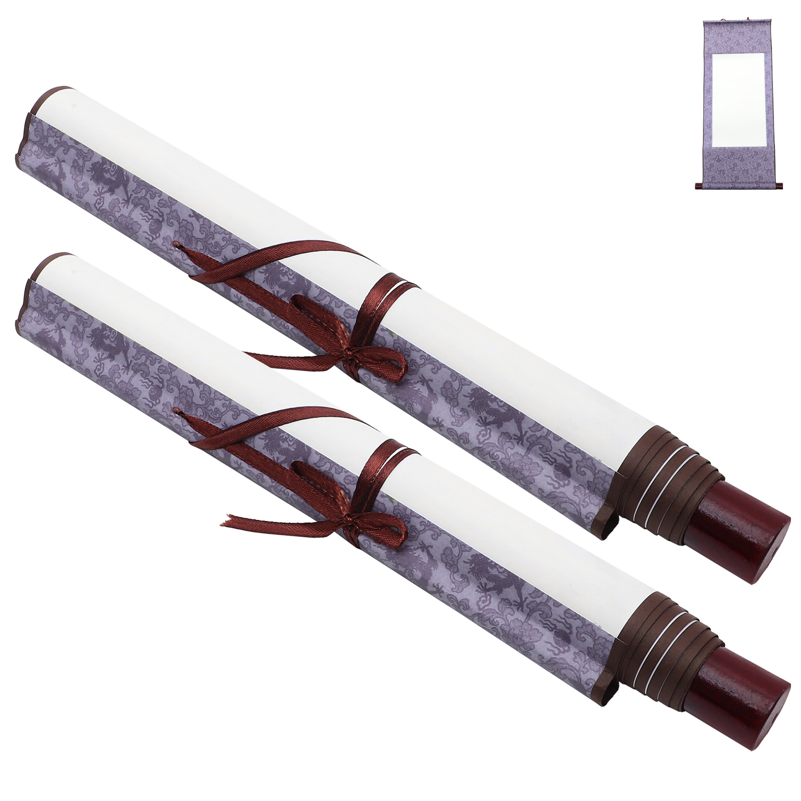 Houderco Chinese Scroll Blank Blue Paper Watercolor Art Work 2Pcs 27 ...