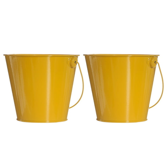 Raindrops Yellow Tinplate Flower Bucket for Home Decoration and Garden ...