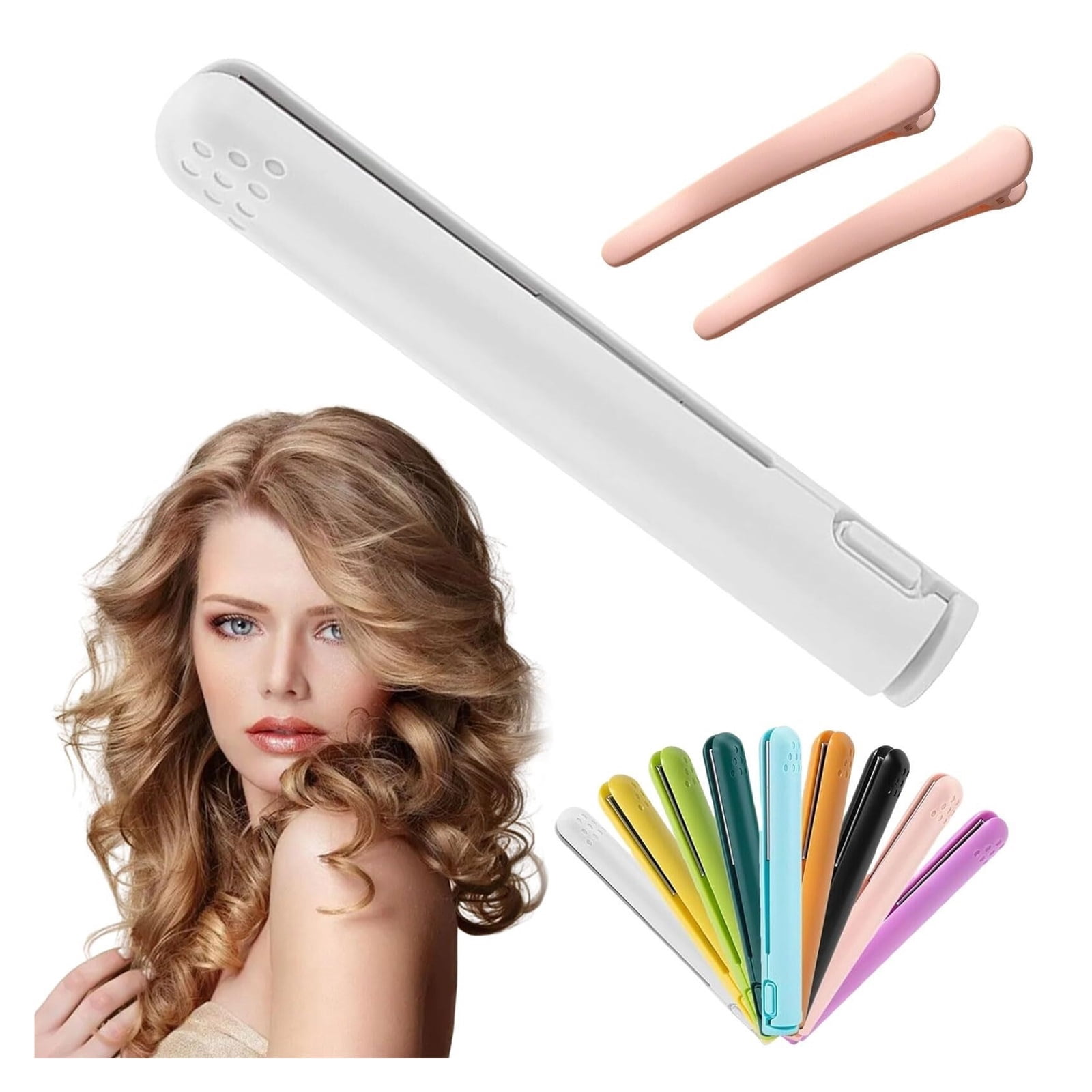 2 Pcs Mini Dual-Purpose Curling Iron, Ceramic Mini Hair Curler for ...