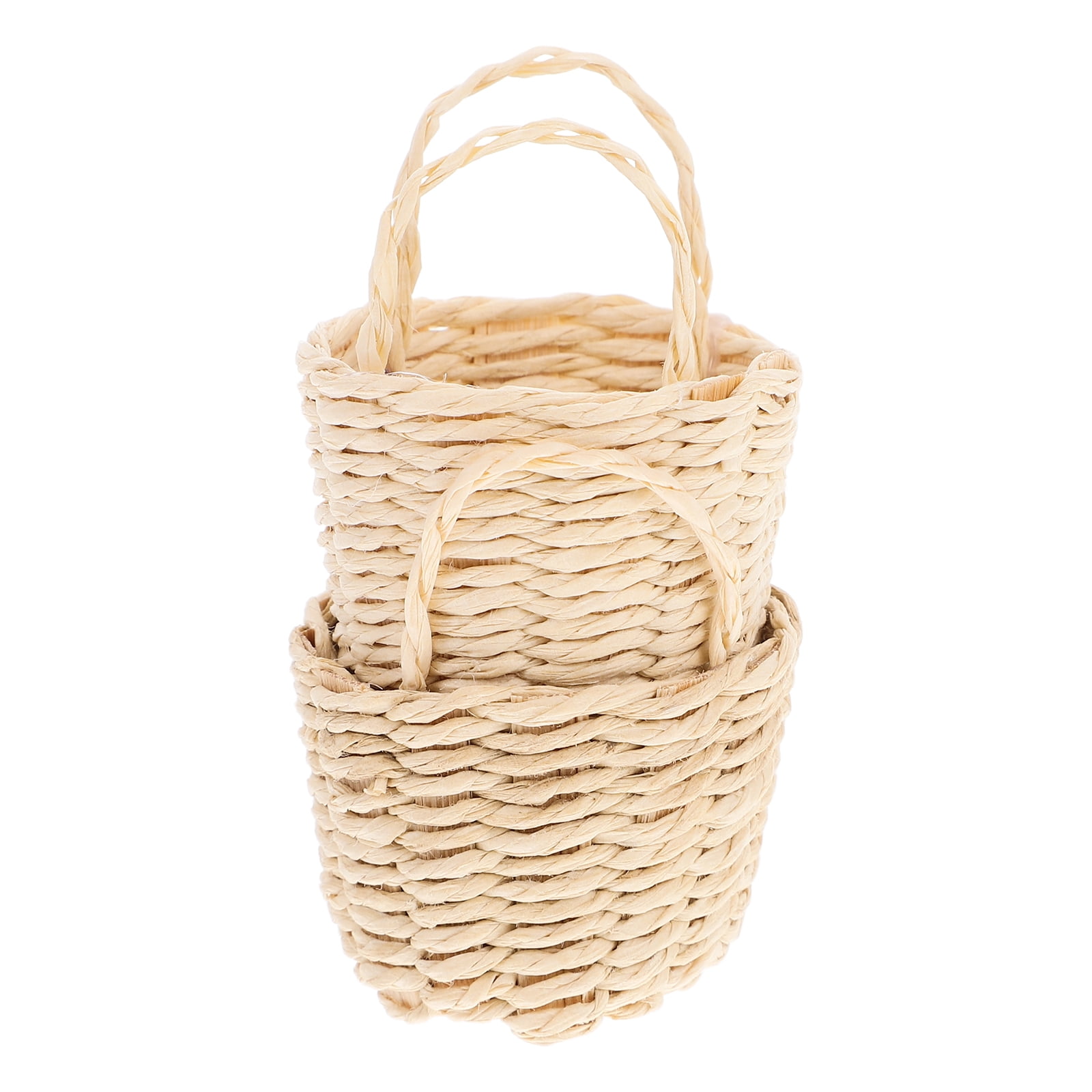 2 Pcs Mini Fruit Basket Little Basket with Handle 3.50X3.00X2.50CM ...