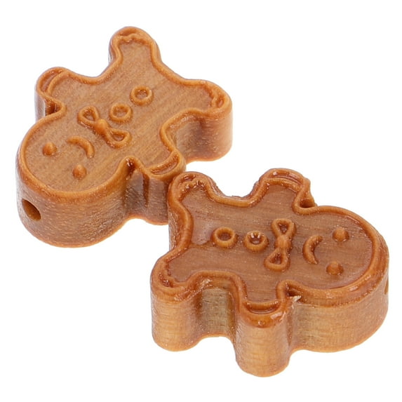 2 Pcs Mini Miniature Wood Carved Gingerbread Man Statue - Walmart.com