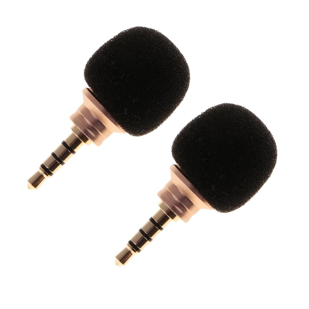 2 Pcs Mini Portable 3.5mm Straight Plug Mic Microphone For Phone ...