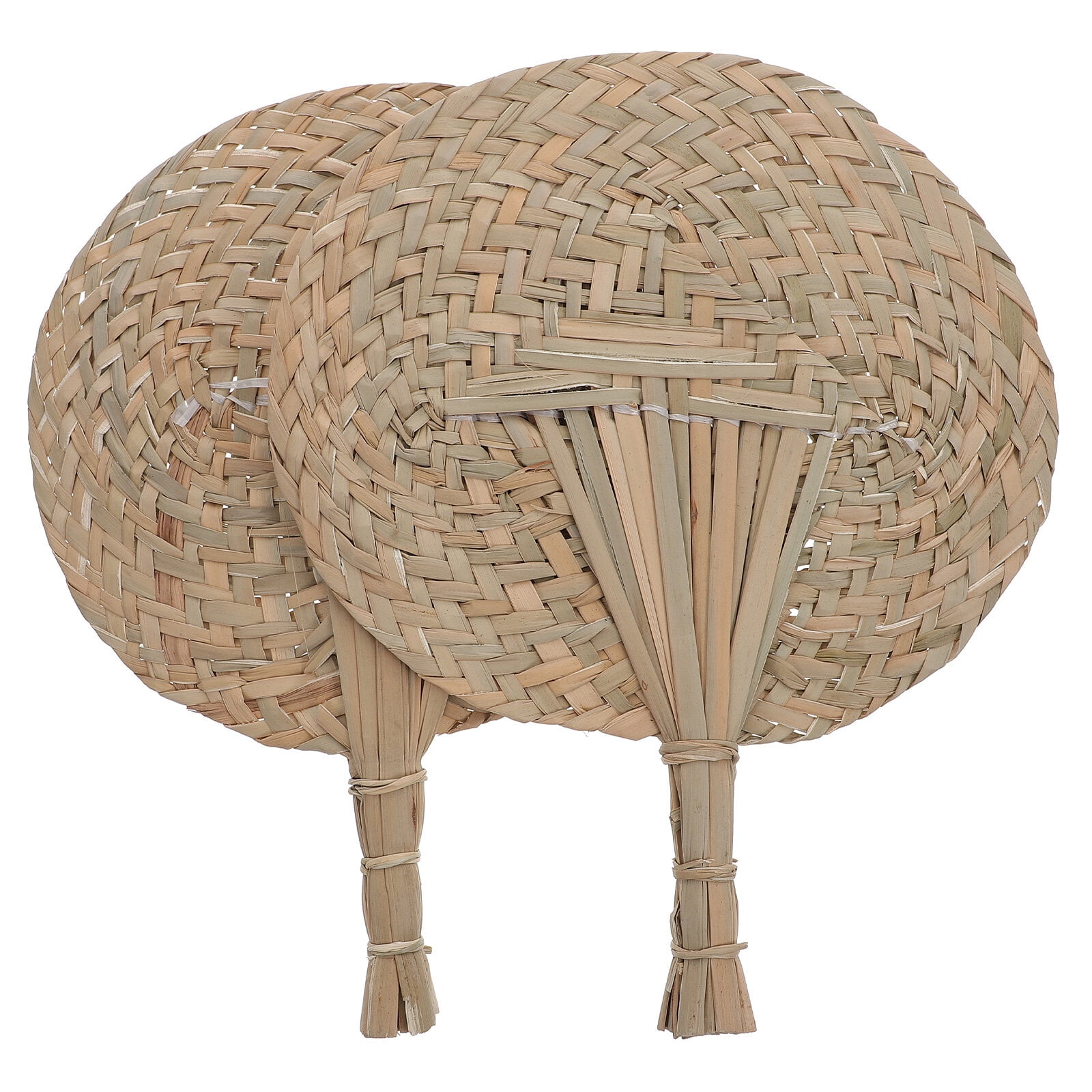 2 Pcs Mini Rattan Wall Decor Braided Cattail Fan Khaki Sturdy - Walmart.com