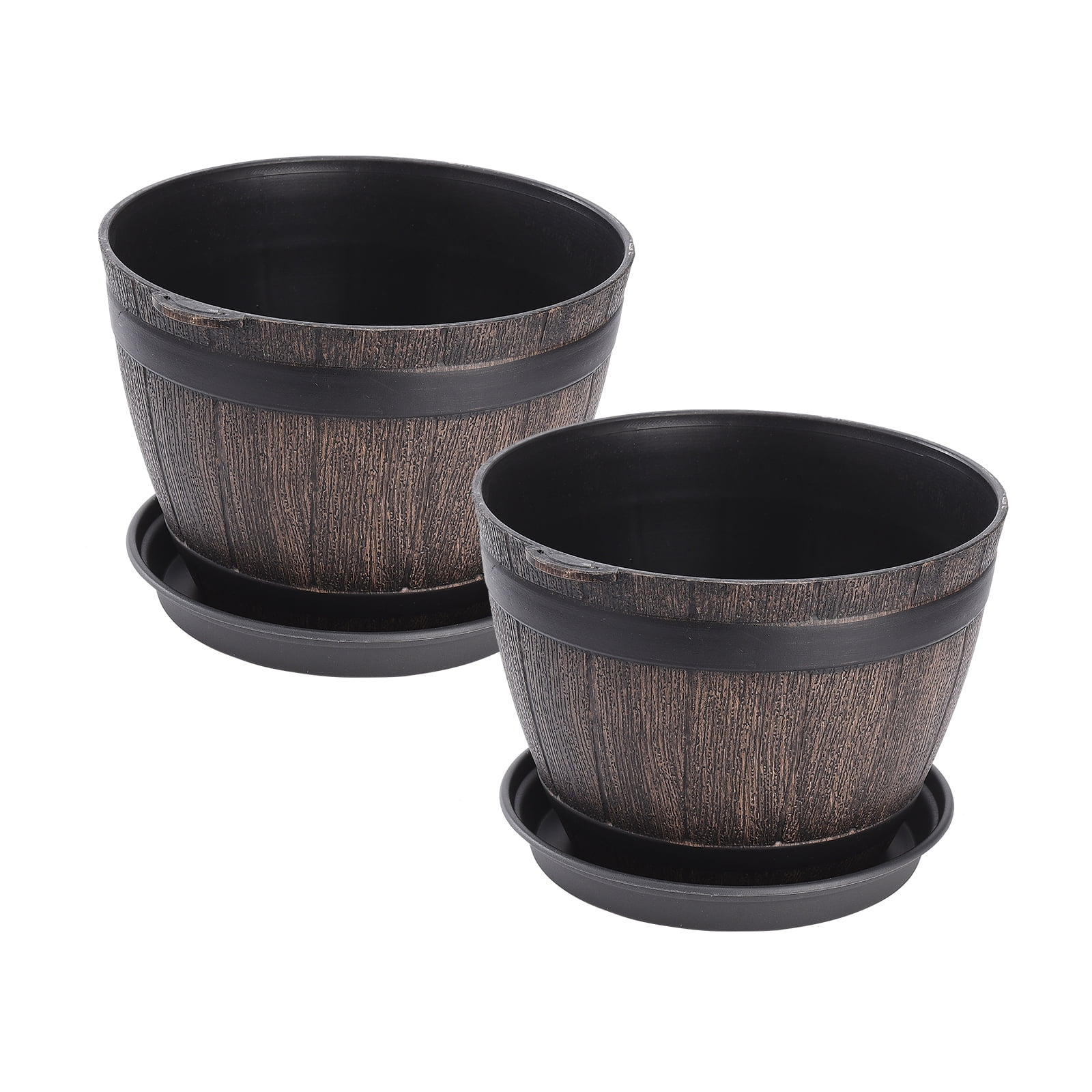 2 Pcs Mini Resin Flower Pot Indoor Outdoor Retro Garden Containers Sets ...