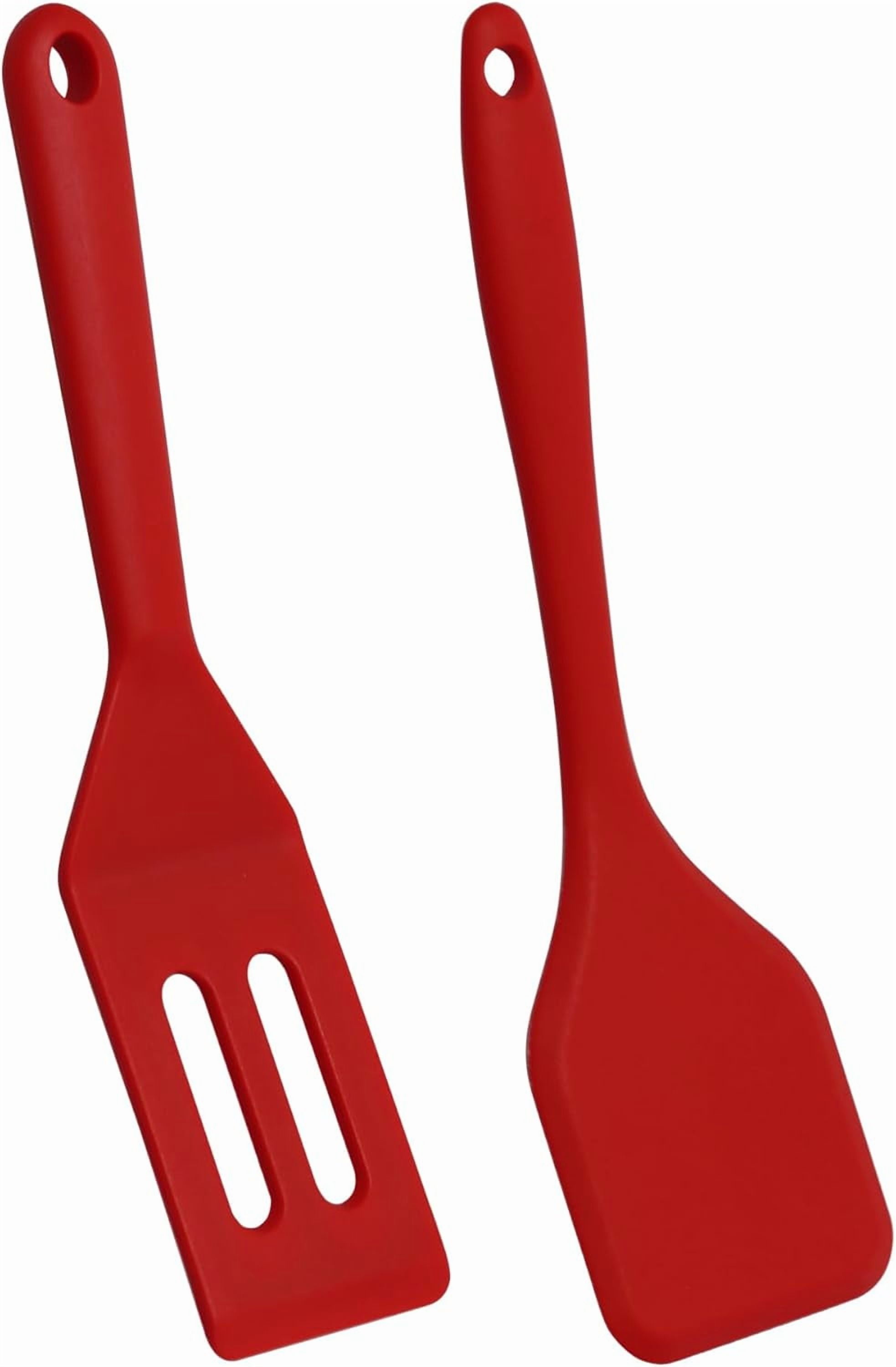 2 Pcs Mini Silicone Spatula, Nonstick Silicone Shovel Slotted Spatula ...
