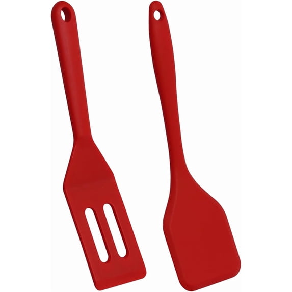 2 Pcs Mini Silicone Spatula, Nonstick Silicone Shovel Slotted Spatula ...