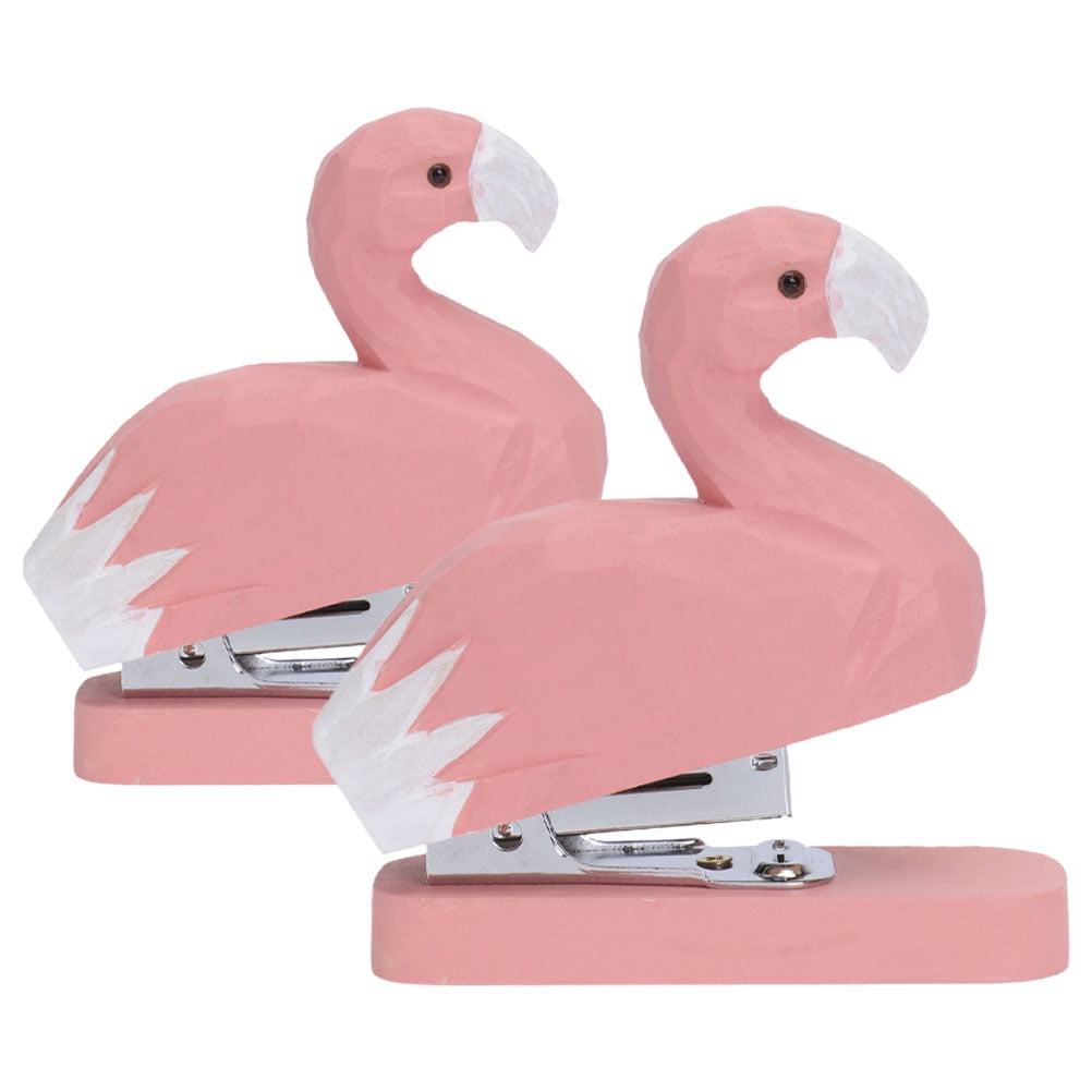 2 Pcs Mini Stapler Flamingo Office Decor Desktop Stapler Cute Office ...
