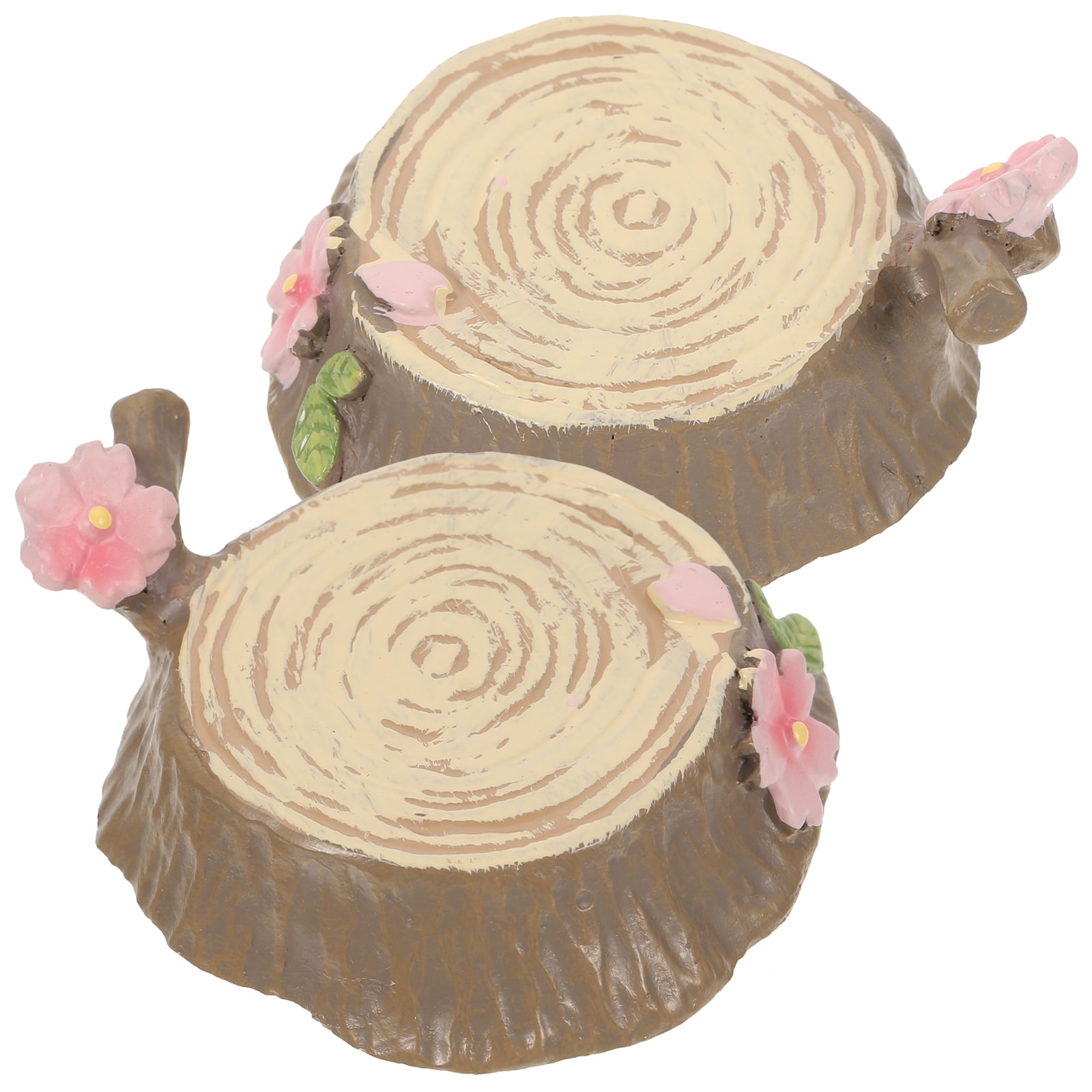 2 Pcs Mini Tree Stump Ornament Bonsai Decor Miniature - Walmart.com