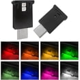 2 Pcs Mini USB LED Ambient Light, Adjustable 8 Colors RGB Dynamic ...