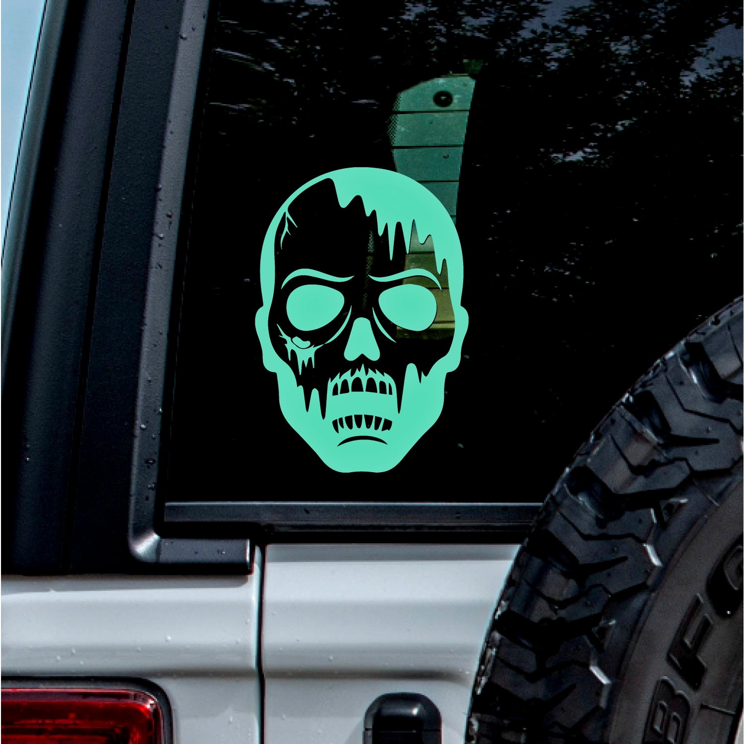 (2 Pcs, Mint, 2.8'' X 4'') Transparent Adhesive Decal Sticker Of Zombie ...