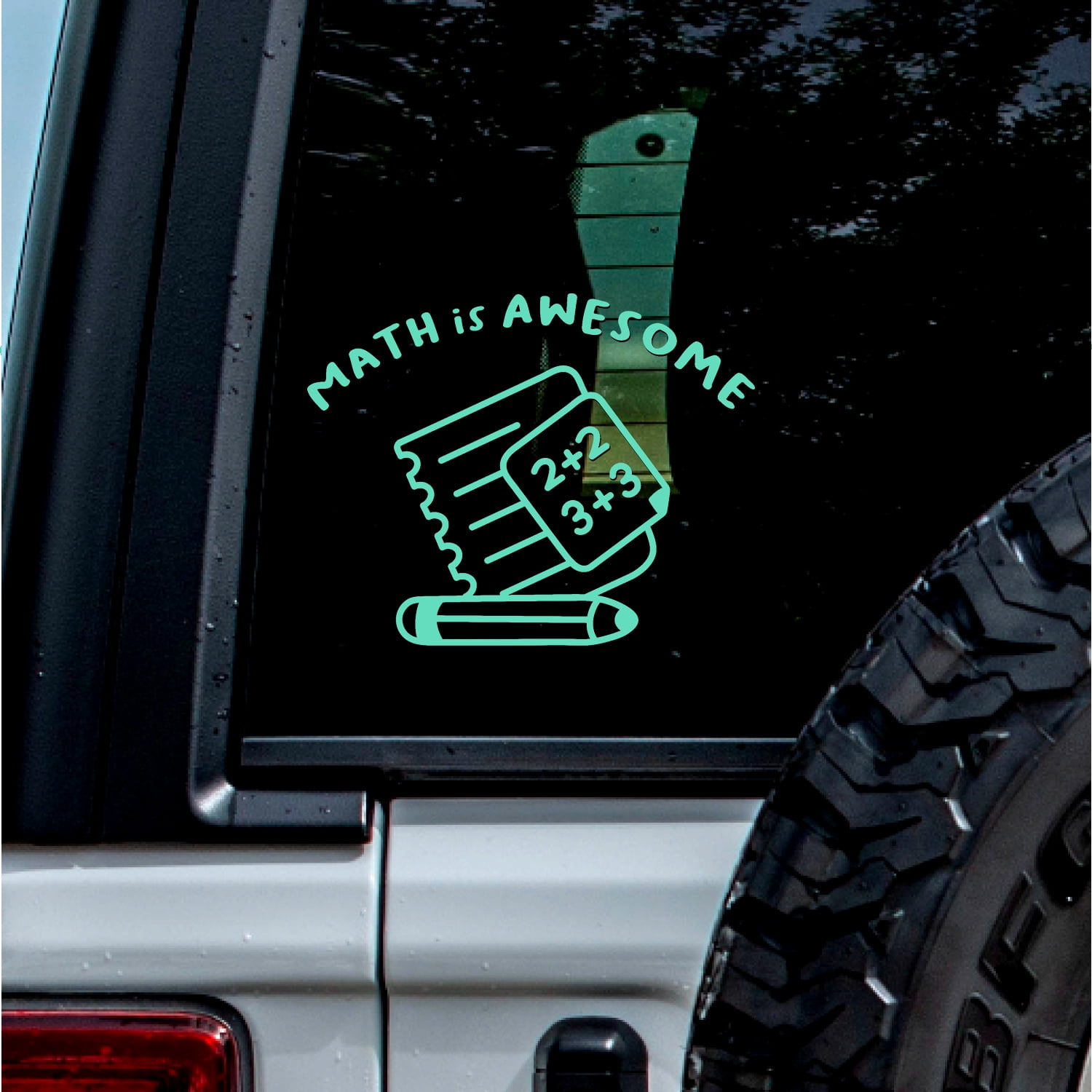 (2 Pcs, Mint, 4.8'' X 3.8'') Transparent Adhesive Decal Sticker Of Math ...