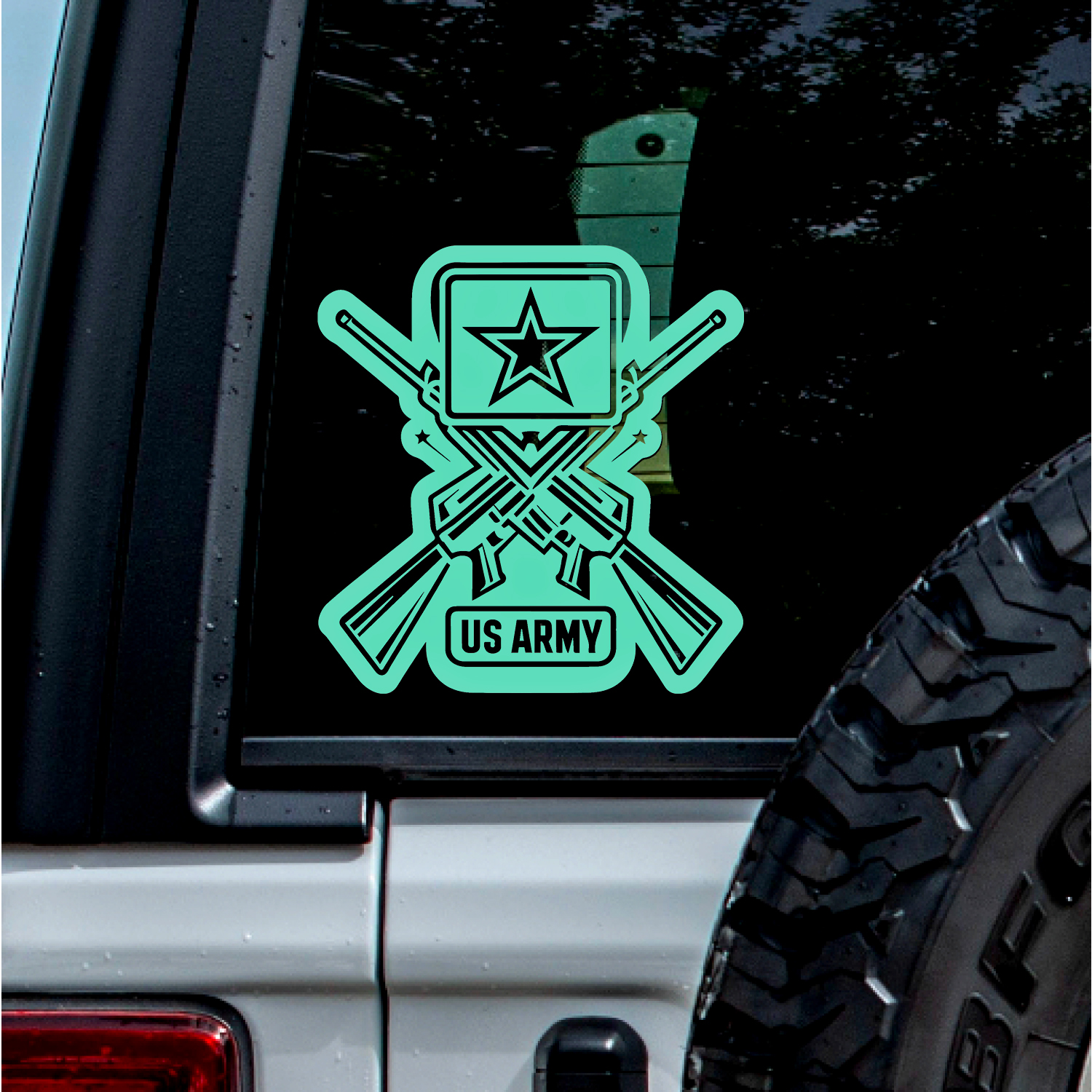 (2 Pcs, Mint, 4.8'' X 5'') Transparent Adhesive Decal Sticker Of Us ...