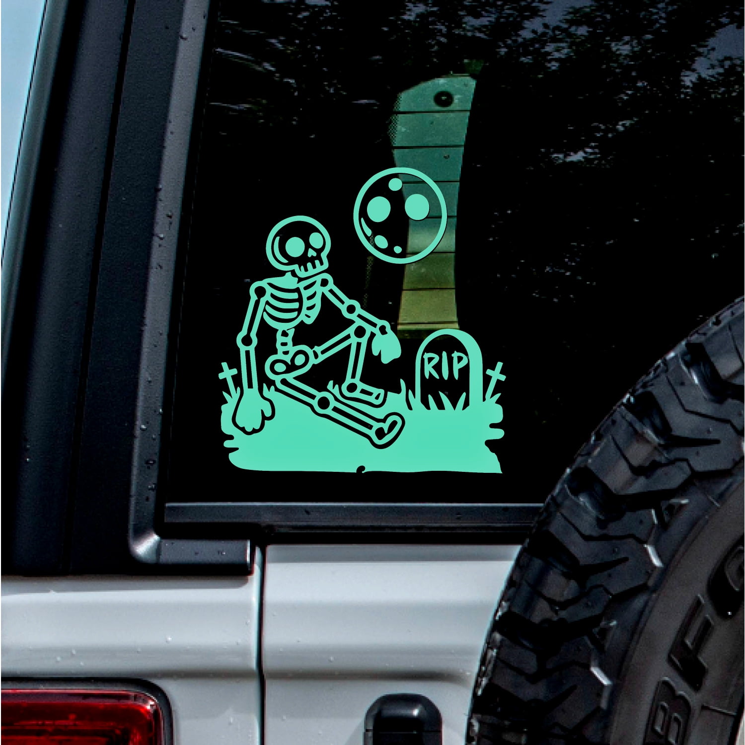 (2 Pcs, Mint, 7'' X 7.4'') Transparent Adhesive Decal Sticker Of Scary ...