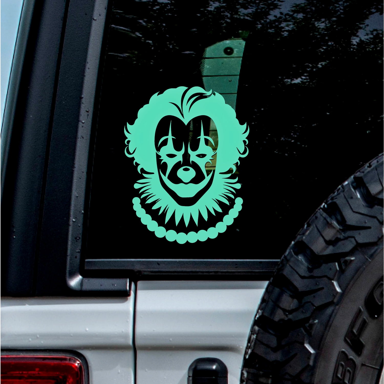 (2 Pcs, Mint, 7'' X 8.8'') Transparent Adhesive Decal Sticker Of Creepy ...