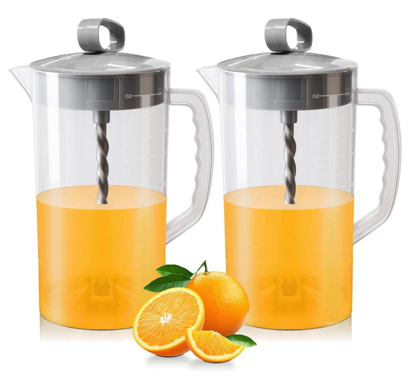 2 Pcs Mixing Pitcher for Drinks, 2 Quart/64oz Plastic Water Pitcher ...