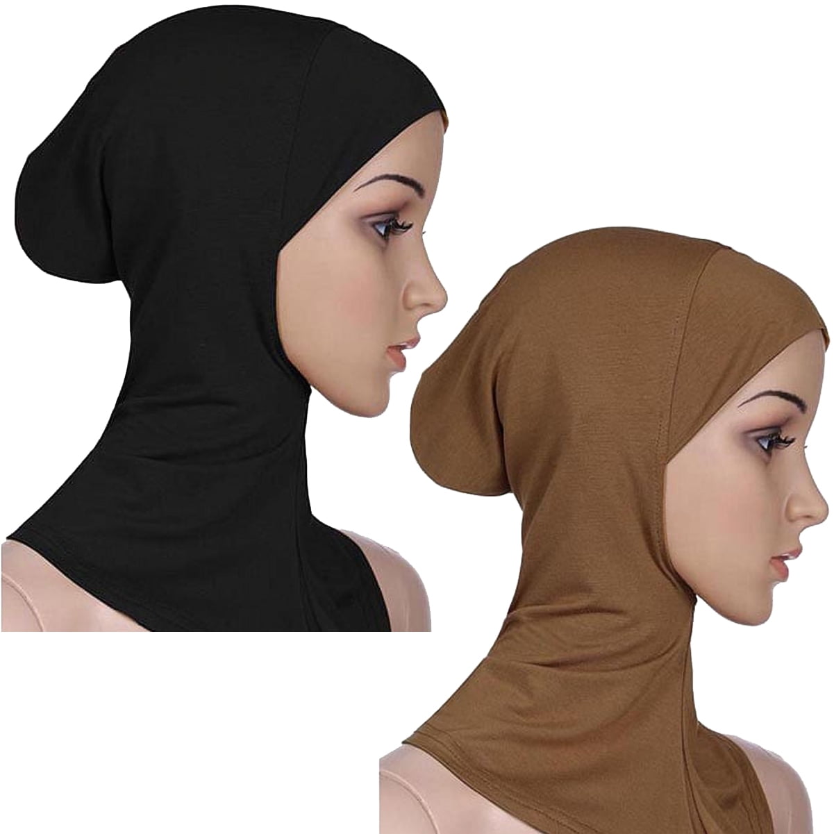 2 Pcs Modal Hijab Cap Muslim Stretchy Turban Full Cover Shawl Cap Full ...