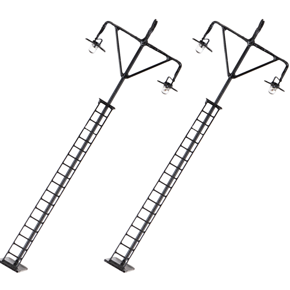 2 Pcs Model Garden Light Decor Sand Table Materials Simulation Railroad Lamp Sand Table Lamp ...