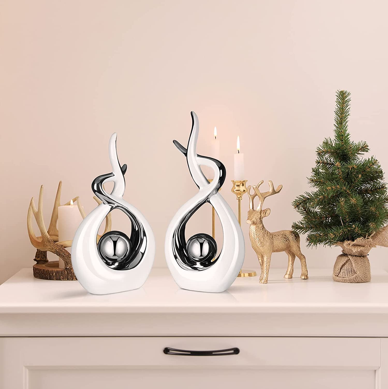 2 Pcs Modern Room Ceramic Decor Center Pieces Table Decorations Ceramic ...