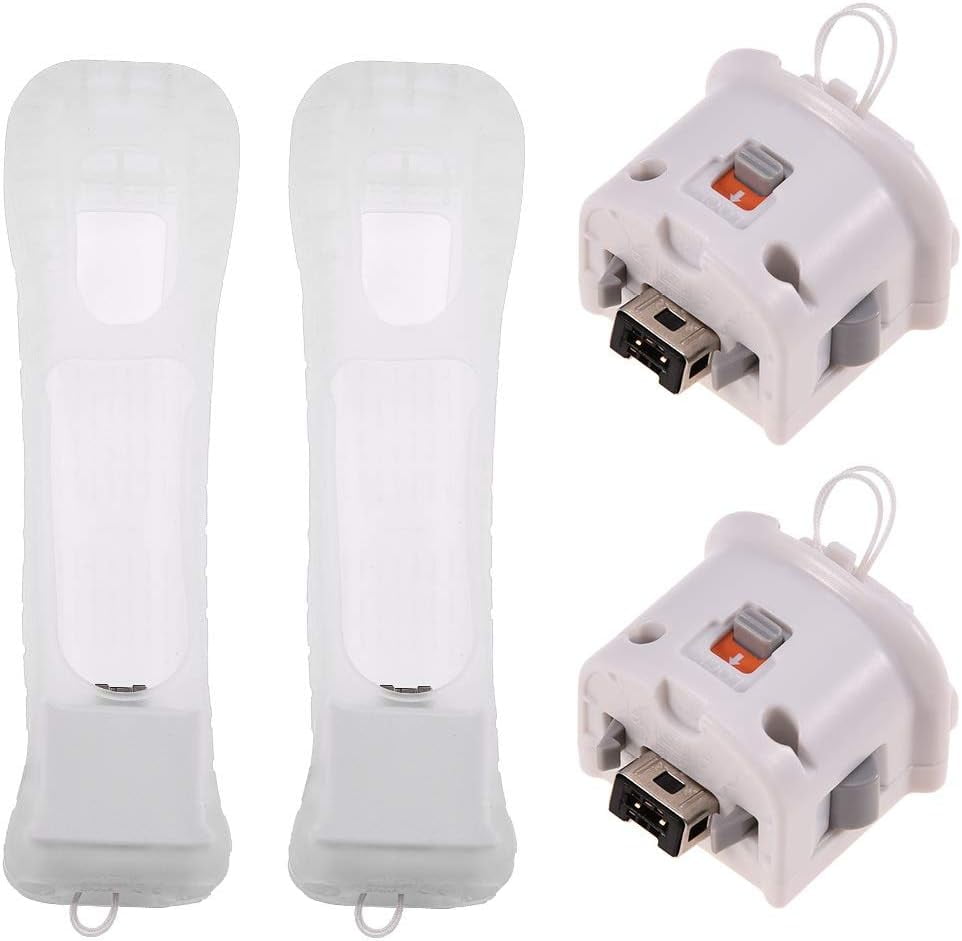 2 Pcs Motion Plus Adapter with Silicone Case for Wii Remote Controller ...