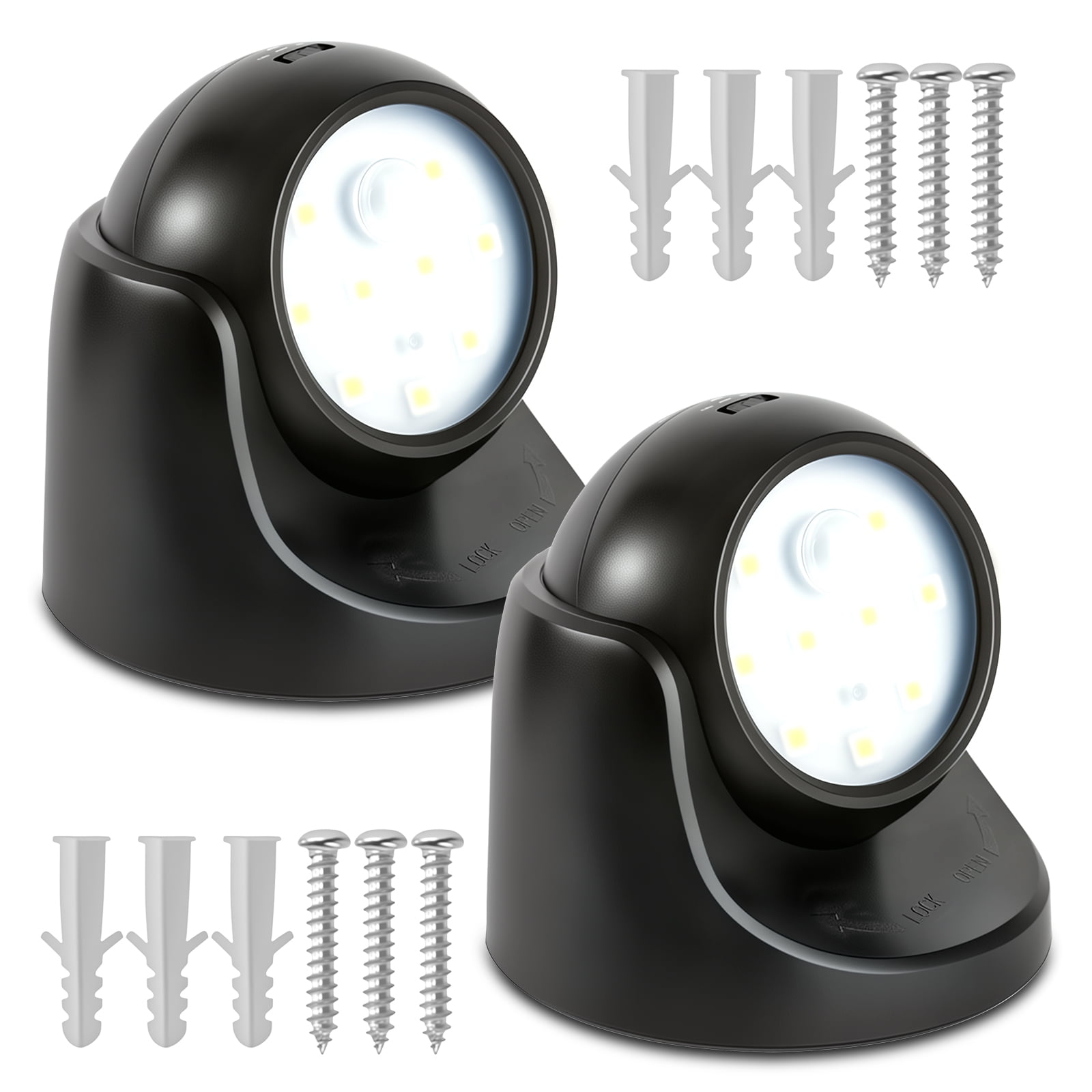 2 Pcs Motion Sensor Outdoor Lights Portable LED Wall Lights Flexible ...