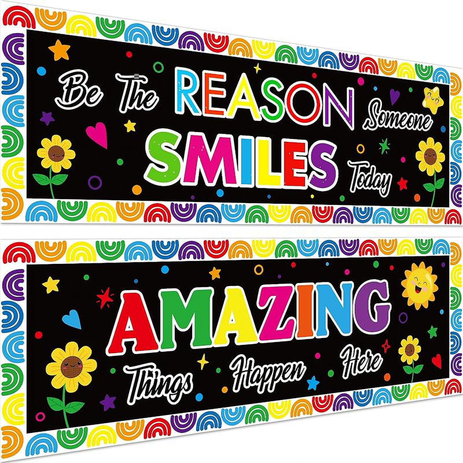 2 Pcs Motivational Classroom Banner Inspirational Classroom Bulletin ...