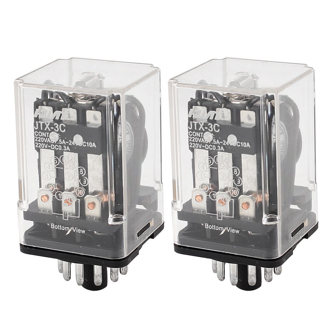 2 Pcs Motor Control 11 Pin 3PDT Electromagnetic Relay DC 24V Coil ...