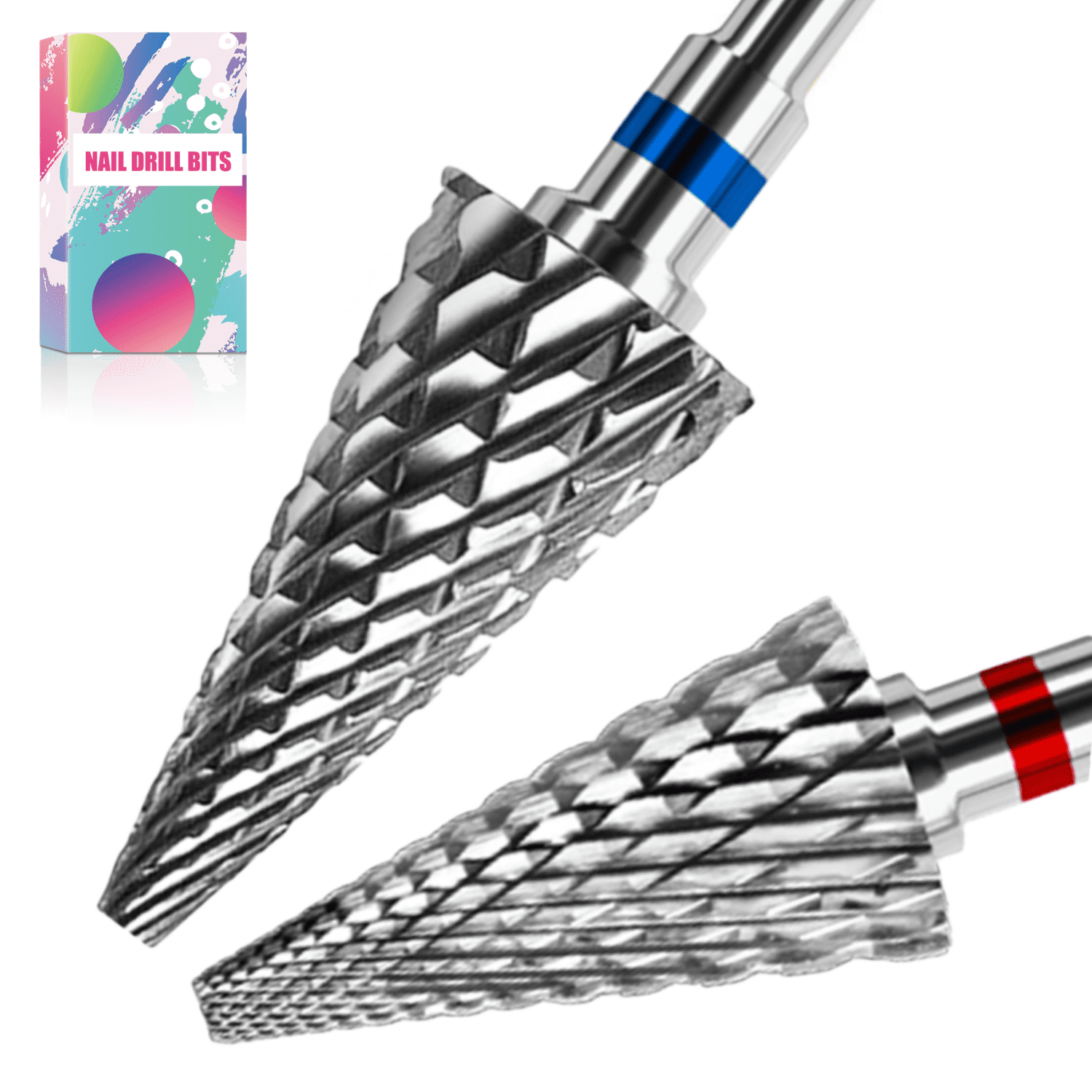 2 Pcs Nail Drill Bits, 3/32" Shank Drill Bits for Acrylic Gel Nails ...