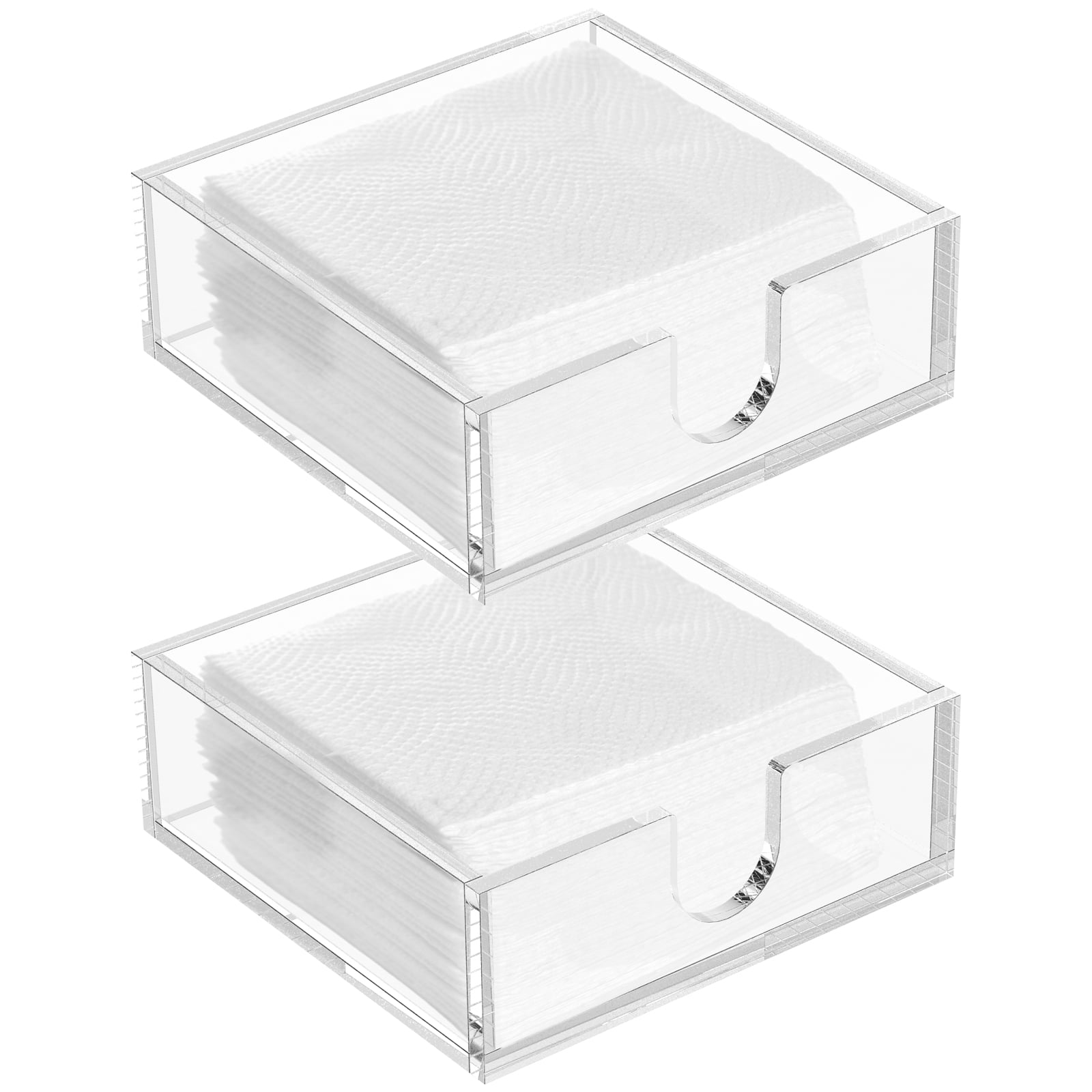 2 Pcs Napkin Holder Clear Acrylic Paper Napkin Stand 5.5x5.5x2 Inch ...