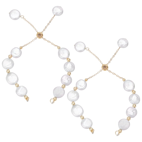 2 Pcs Natural Pearl Beaded Slider Bracelet Making Pearl Beaded Bracelet ...