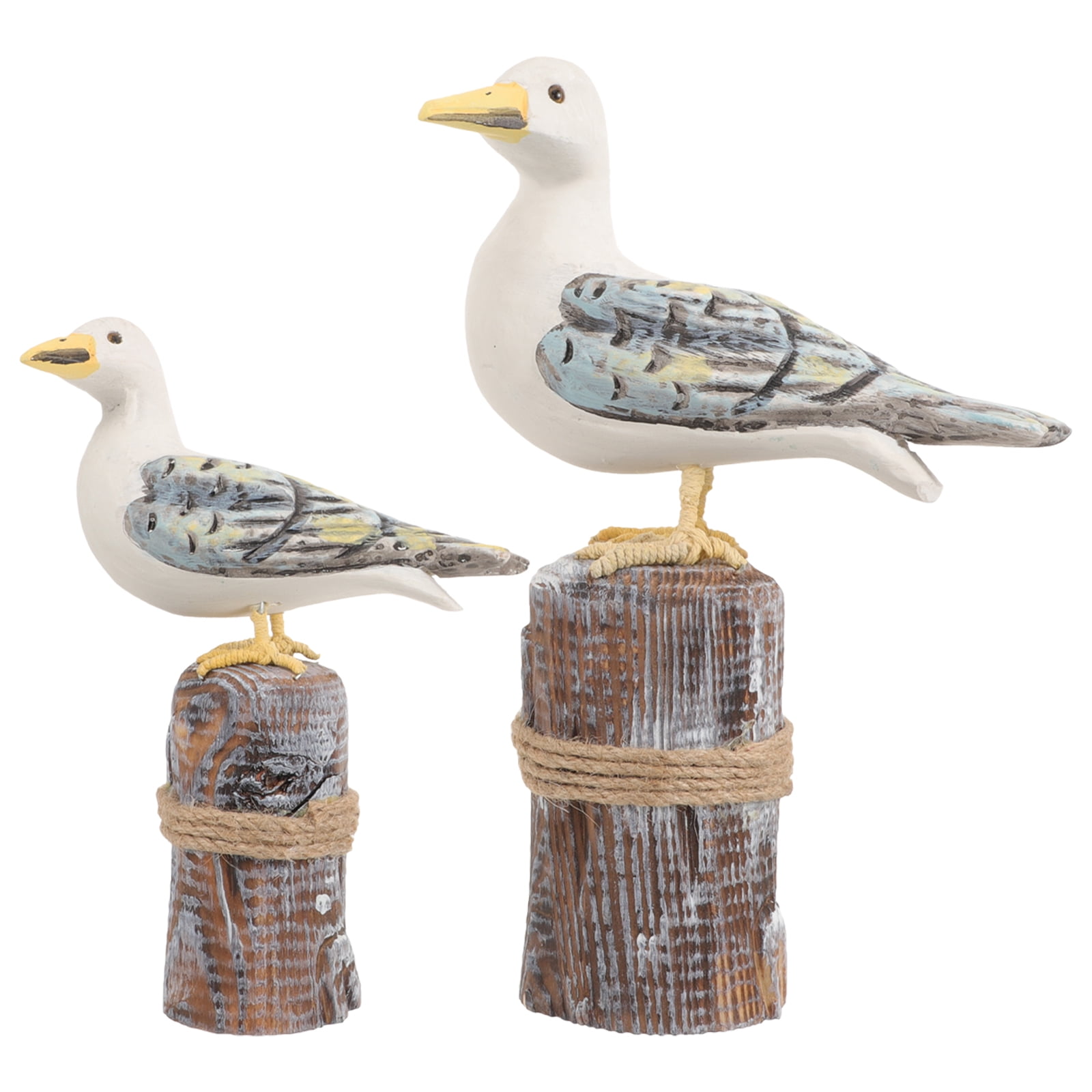 2 Pcs Bird Statues Home Decor Outdoor Ornaments Flowers Garland for ...