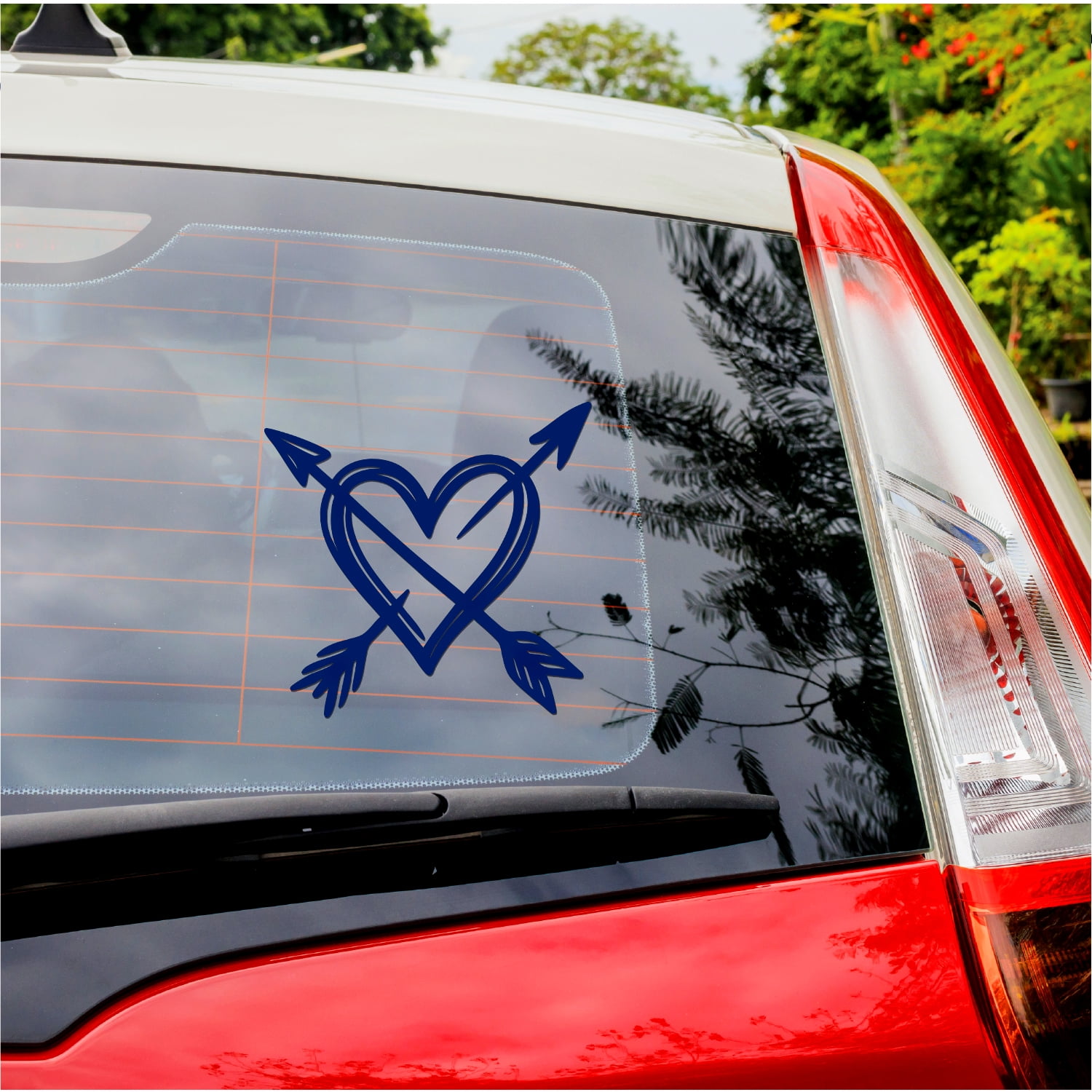 (2 Pcs Navy Blue, 11.6'' x 11.0'') - Vinyl Sticker Decal - "Hearts ...