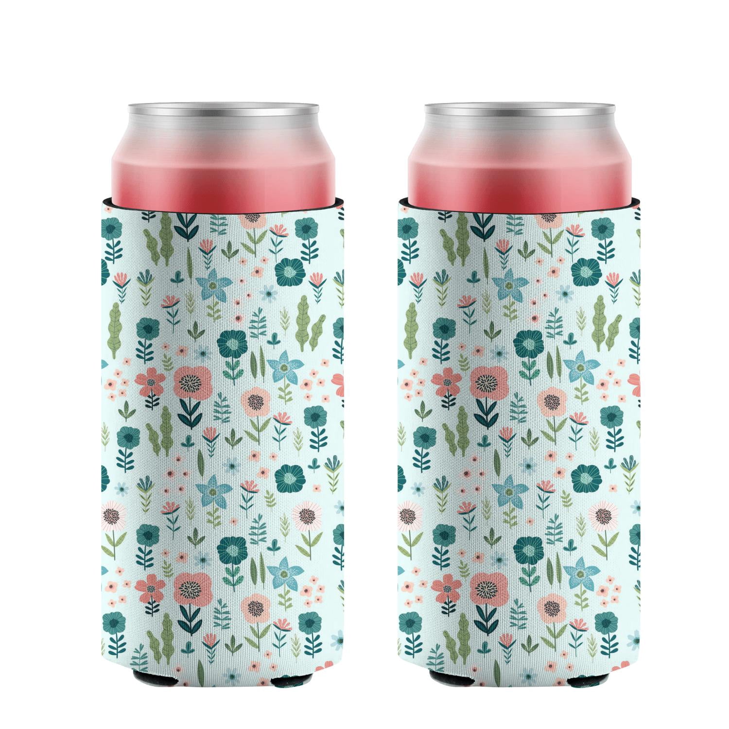 2 Pcs Neoprene Beer Can Cooler Insulated Collapsible Beer Sleeve Spring ...