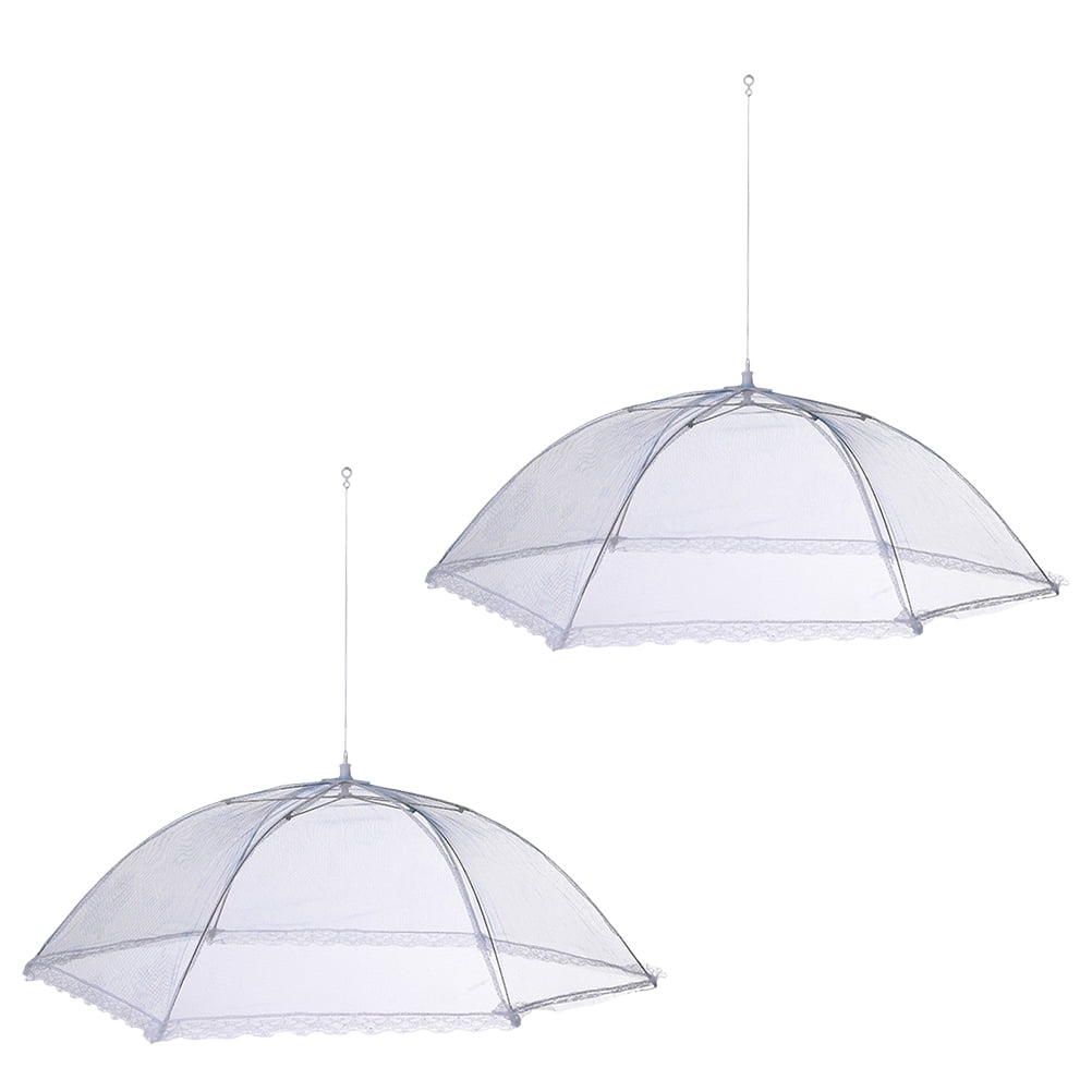 2 Pcs Netting Transparent Folding Vegetable Cover Food Umbrella ...