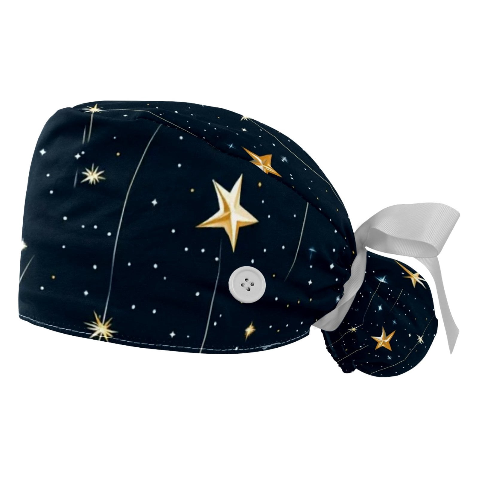 2 Pcs Night Sky Stars Scrub Caps Adjustable Women Nursing Cap with ...