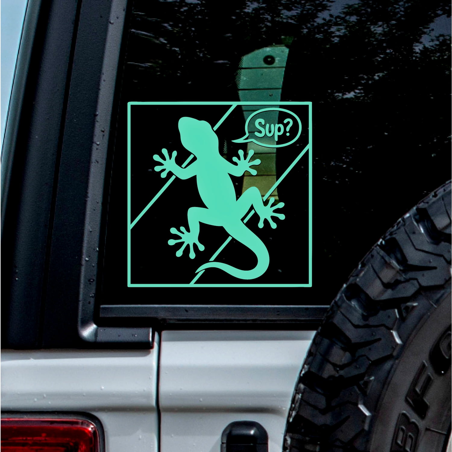 2 Pcs - No Background - Waterproof Car Sticker Decal of Gecko Speech ...