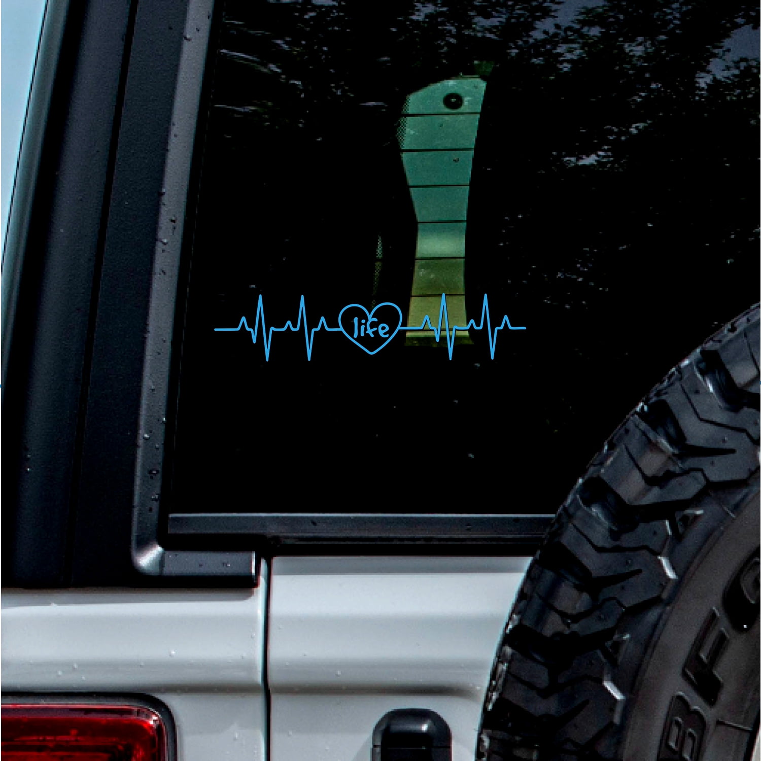 2 Pcs - No Background - Waterproof Car Sticker Decal of Heart Heartbeat ...