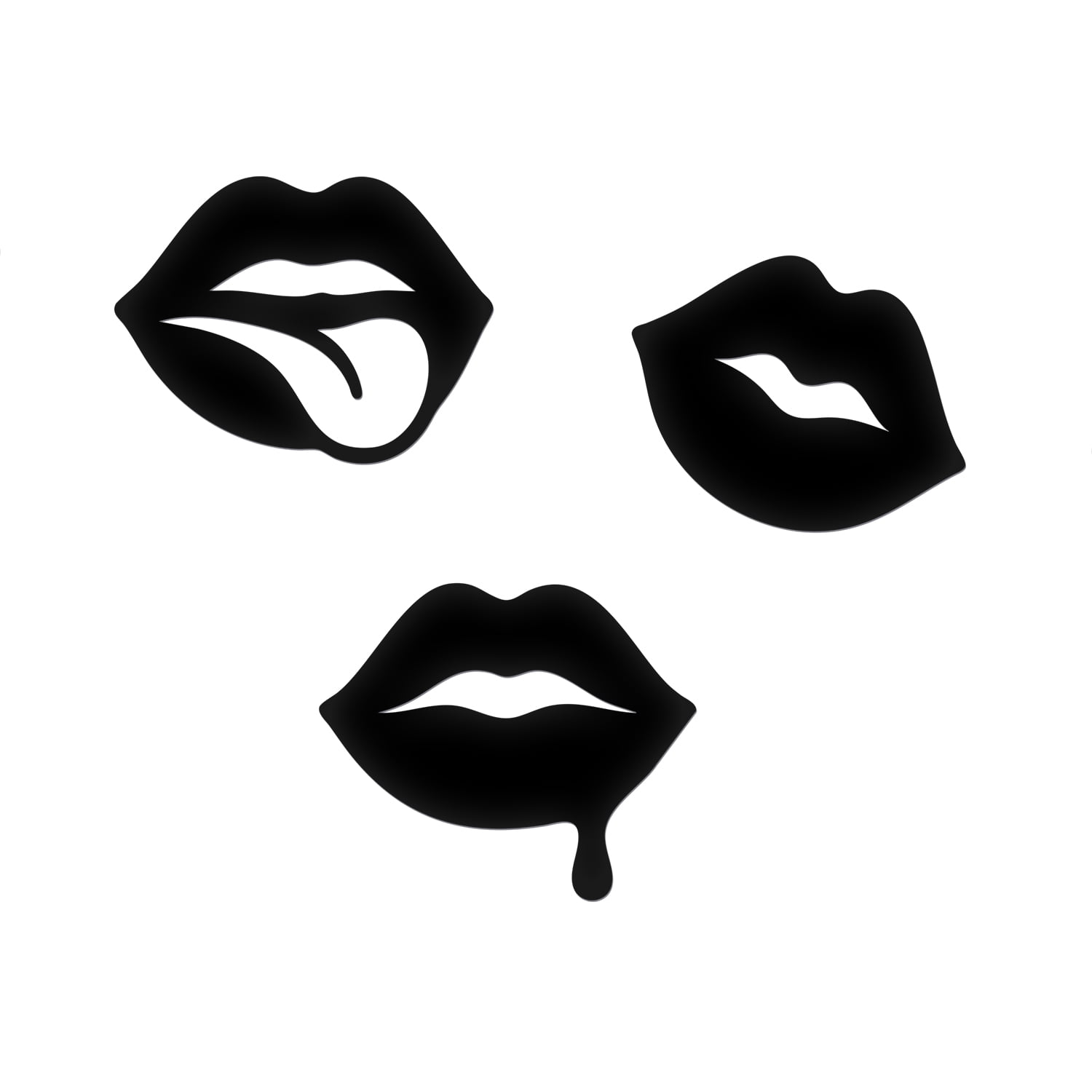 2 Pcs - No Background - Waterproof Car Sticker Decal of Lips Tongue ...