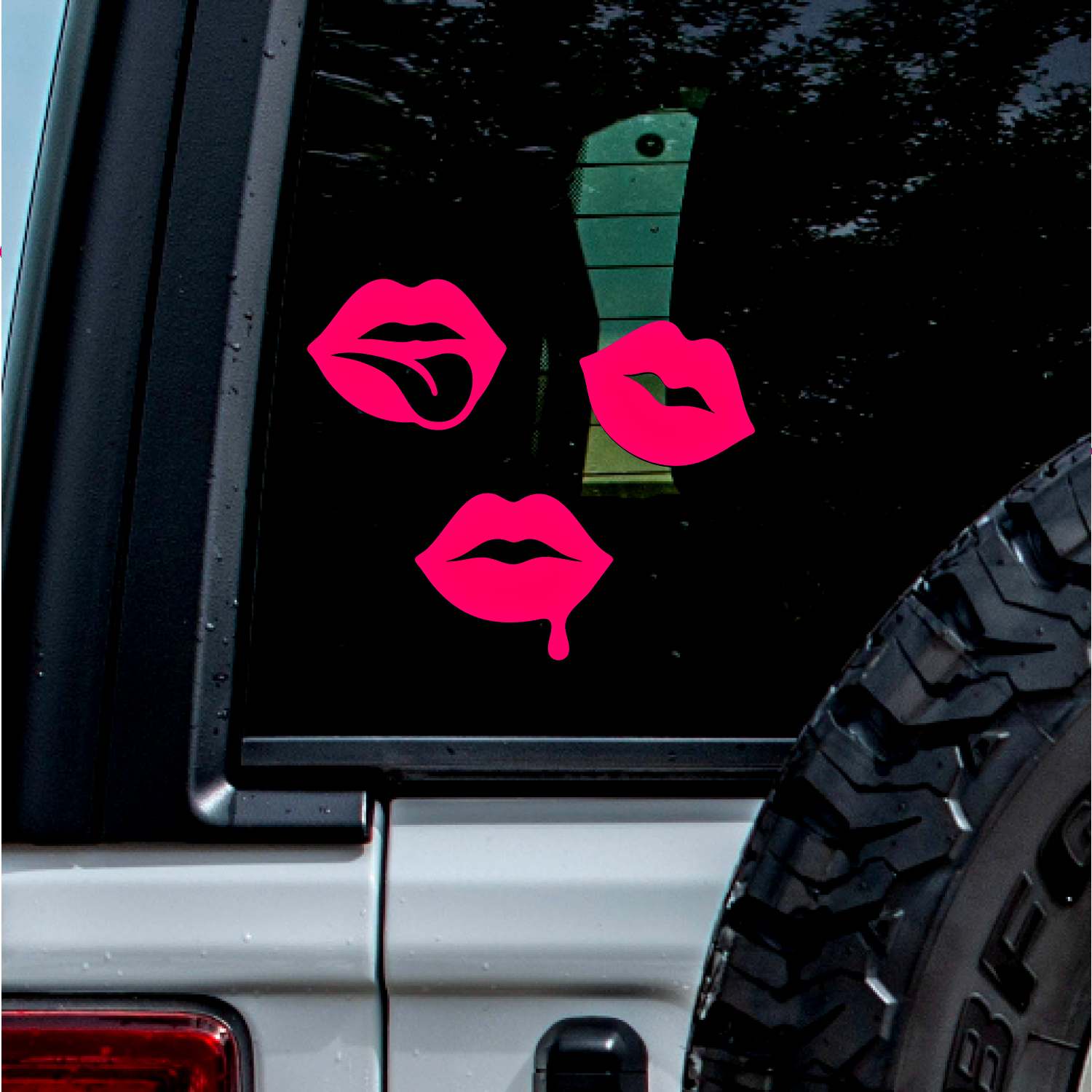 2 Pcs - No Background - Waterproof Car Sticker Decal of Lips Tongue ...