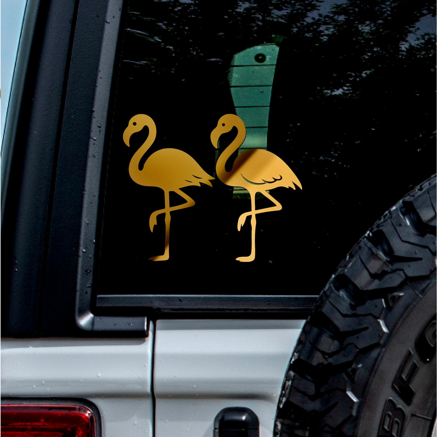 2 Pcs - No Background - Waterproof Car Sticker Decal of Two Flamingos ...