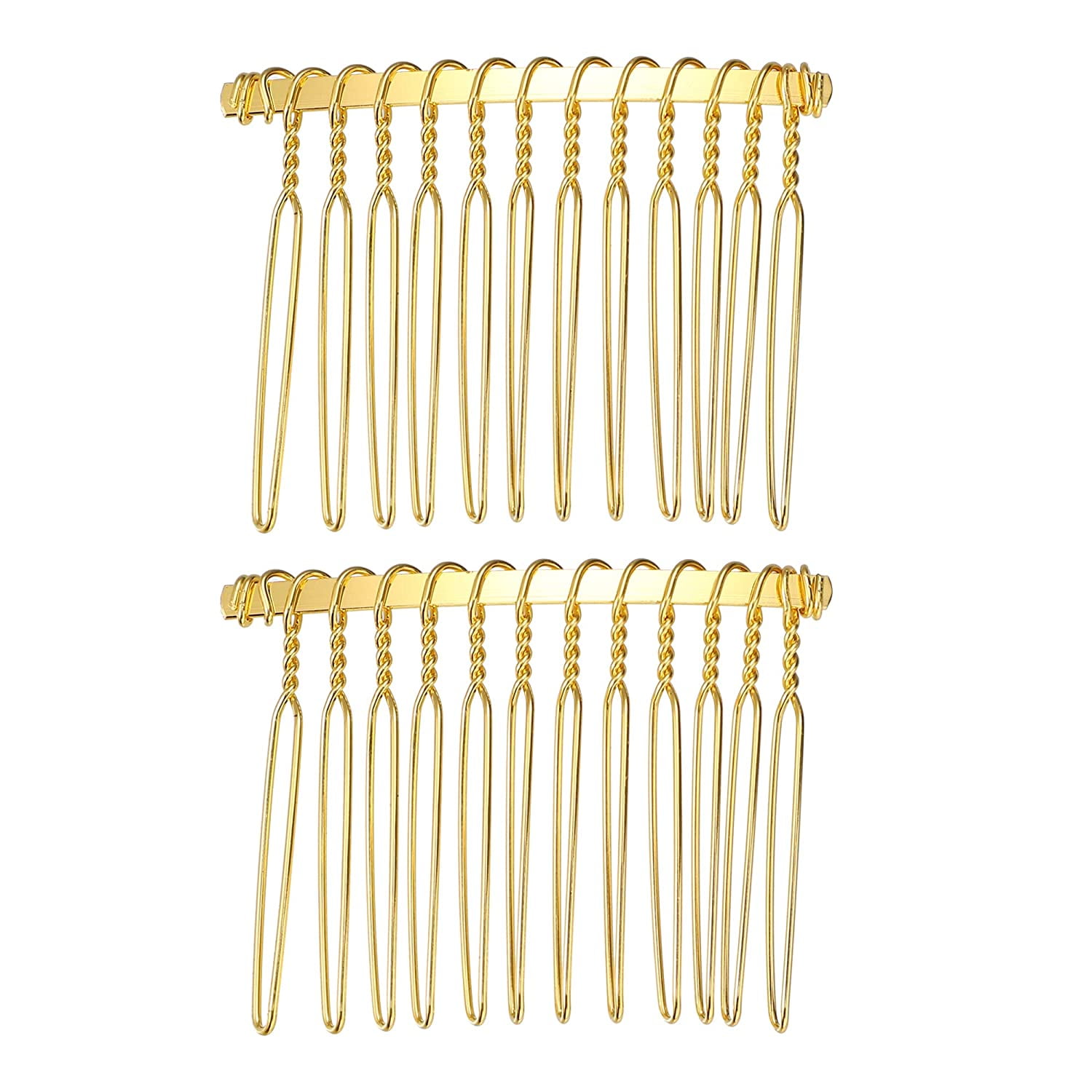 2 Pcs No Slip Hair Side Combs Accessories, Metal, Gold Tone, 2 ...