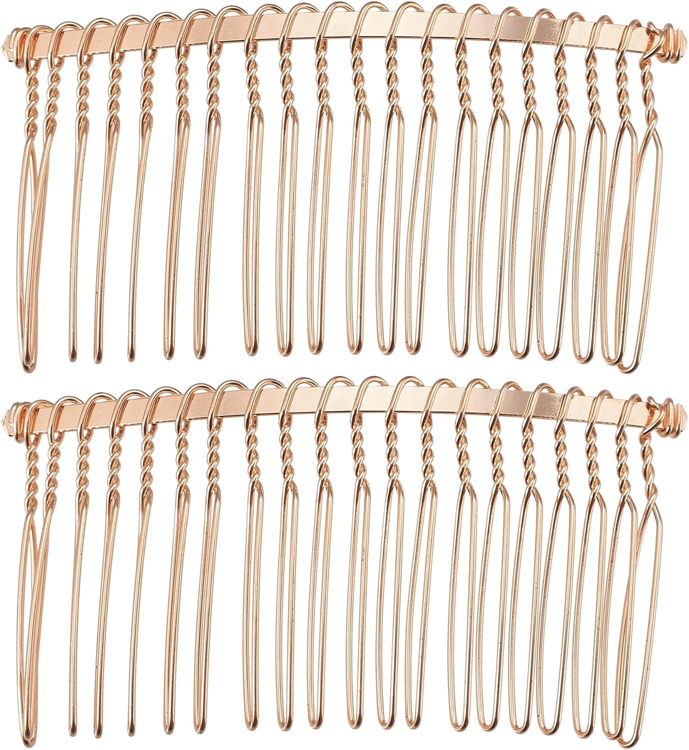 2 Pcs No Slip Hair Side Combs Accessories, Metal, Rose Gold Tone, 3 ...