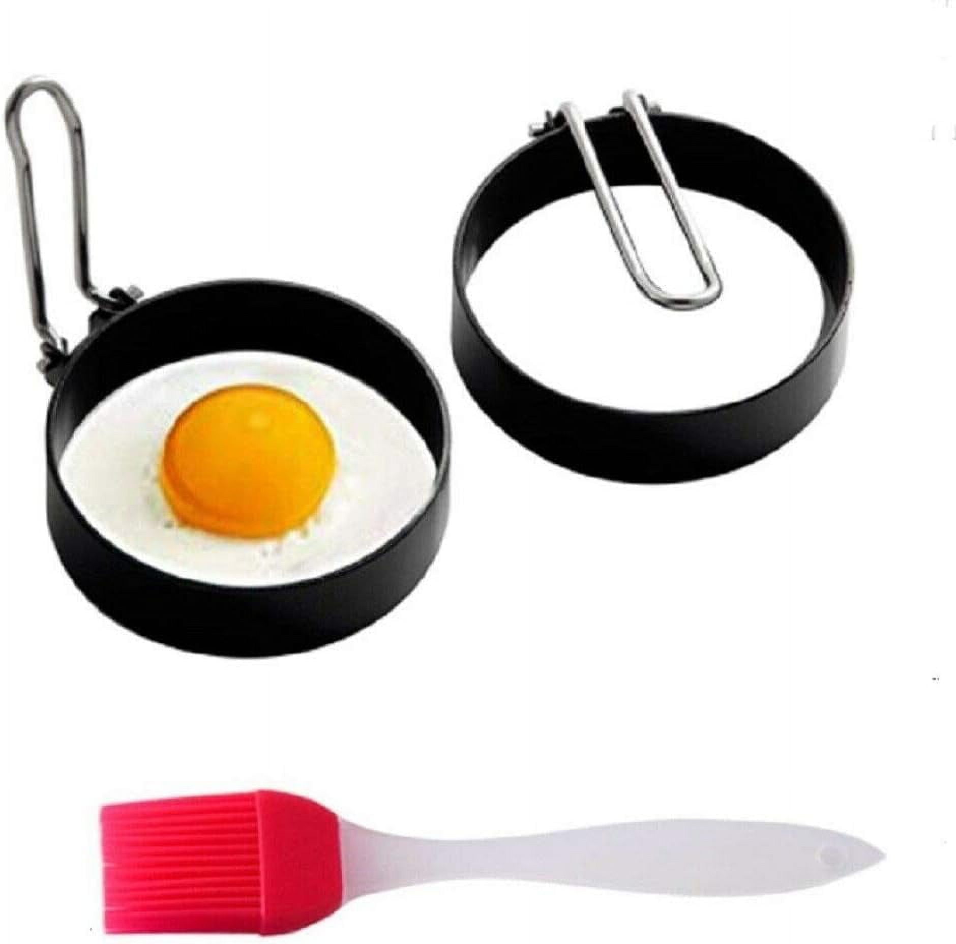 2 Pcs Non Stick Fried Egg Shaper Stainless Steel Pancake Ring Mold ...