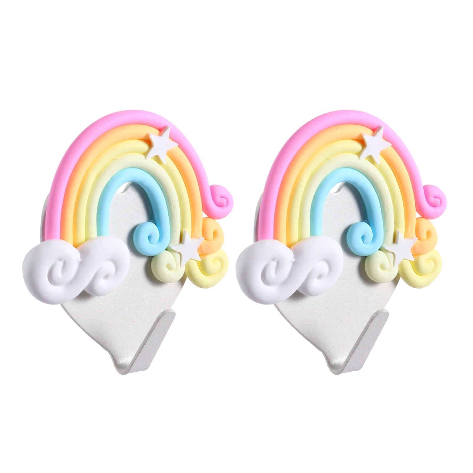 2 Pcs Non-trace Sticky Hook Hooks Wall Key Hanger Coat Decoration ...