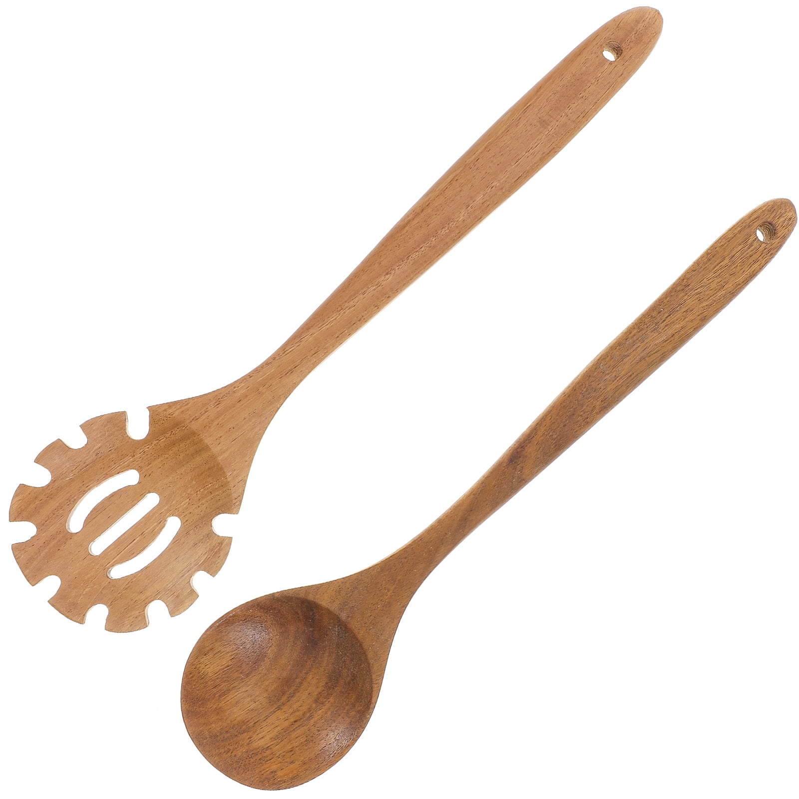 Wooden Spoon Set Long Noodle Spoon Non-stick Kitchen Utensils Light ...