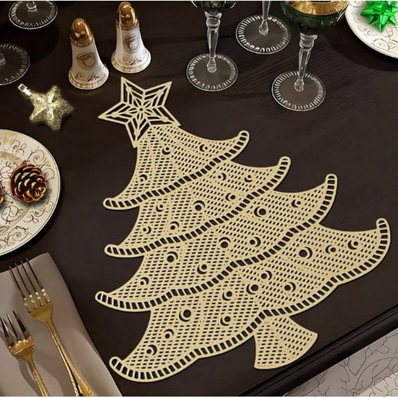 2 Pcs Nordic Christmas Tree Dining Mats - Anti-Scalding Insulation Mats ...