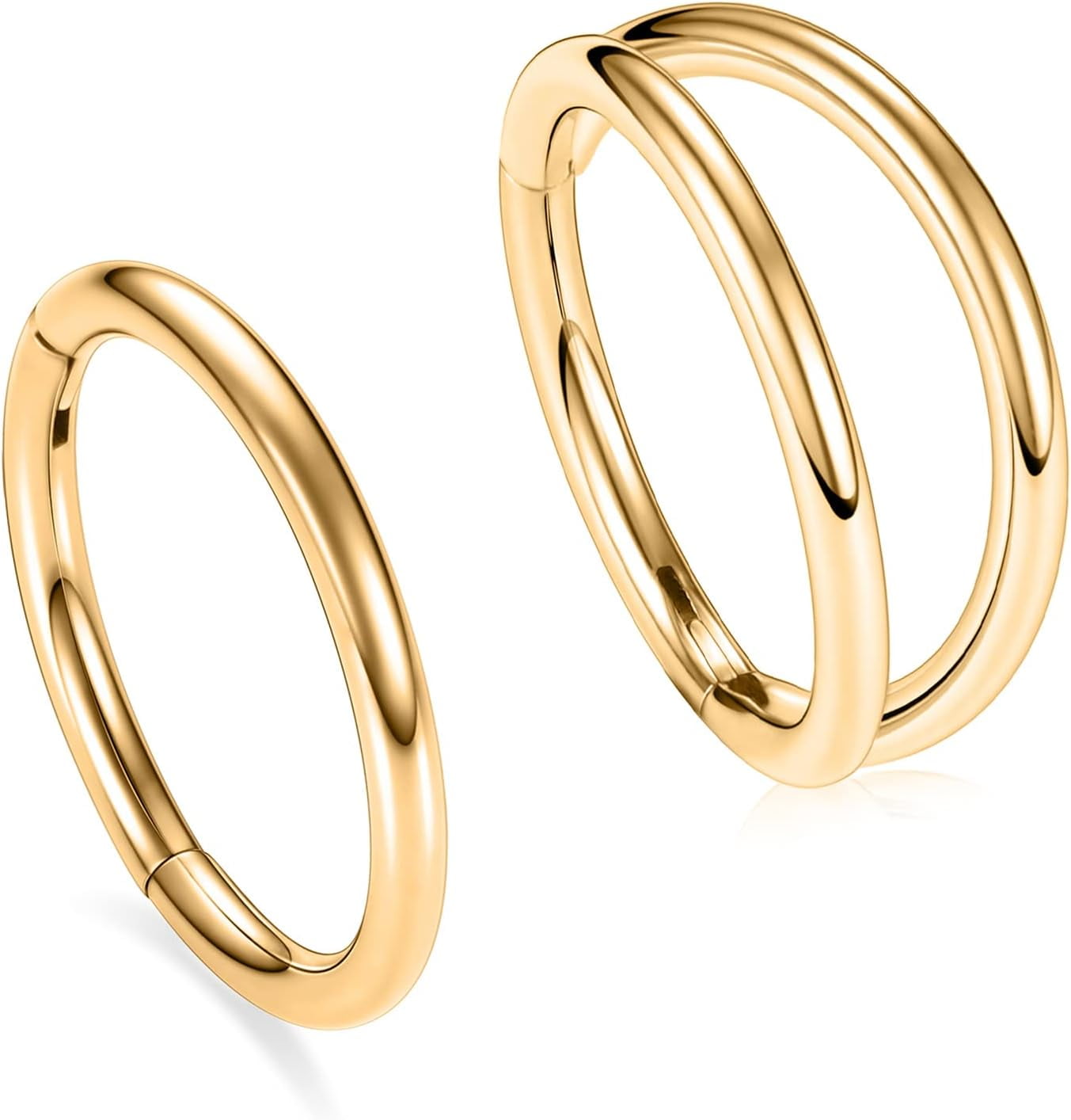 2 Pcs Nose Rings 20G 18G 16G 14G 12G 10G 8G Surgical Steel Piercing ...